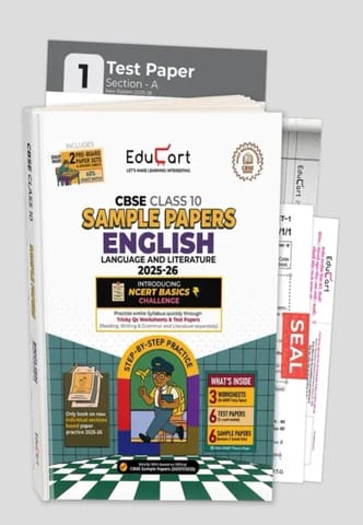 Educart CBSE Class 10 English Language and Literature Sample Paper with solved papers and exam ...