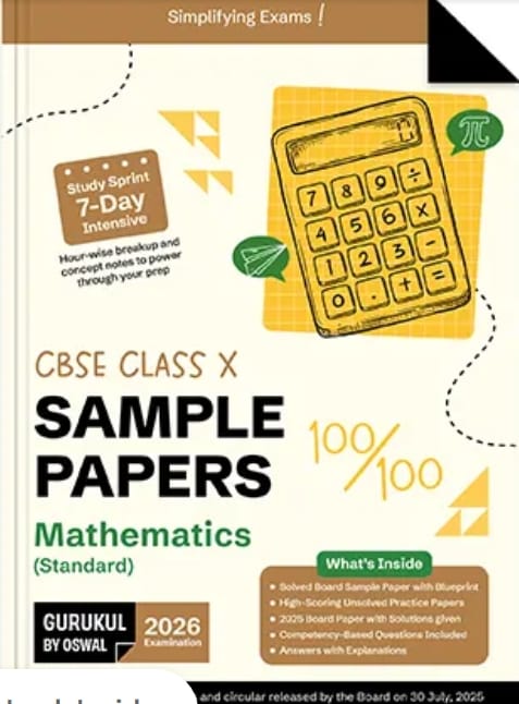 Gurukul Oswal Sample Question Paper Mathematics (Standard) Class 10 ...