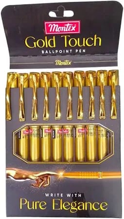 Montex Gold Touch Ball Pen | Blue | Pack of 10 Pcs